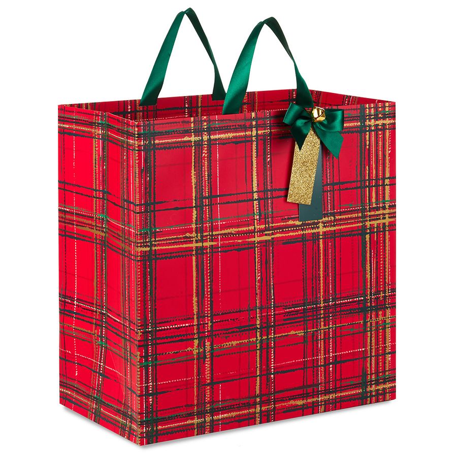 Hallmark Signature Holiday Gift Bag (Illustrated Red Plaid) | Walgreens