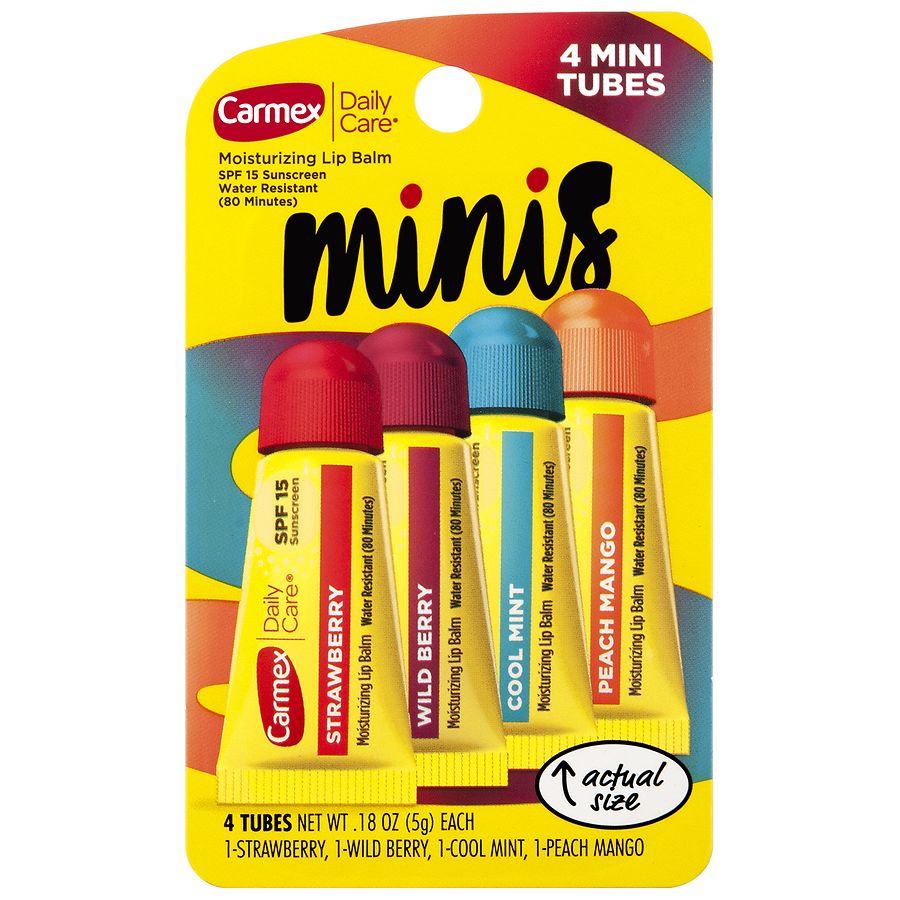 Carmex Daily Care Minis Moisturizing Lip Balm Tubes with SPF15 ...
