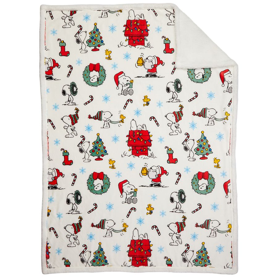 Peanuts Sherpa Holiday Throw | Walgreens