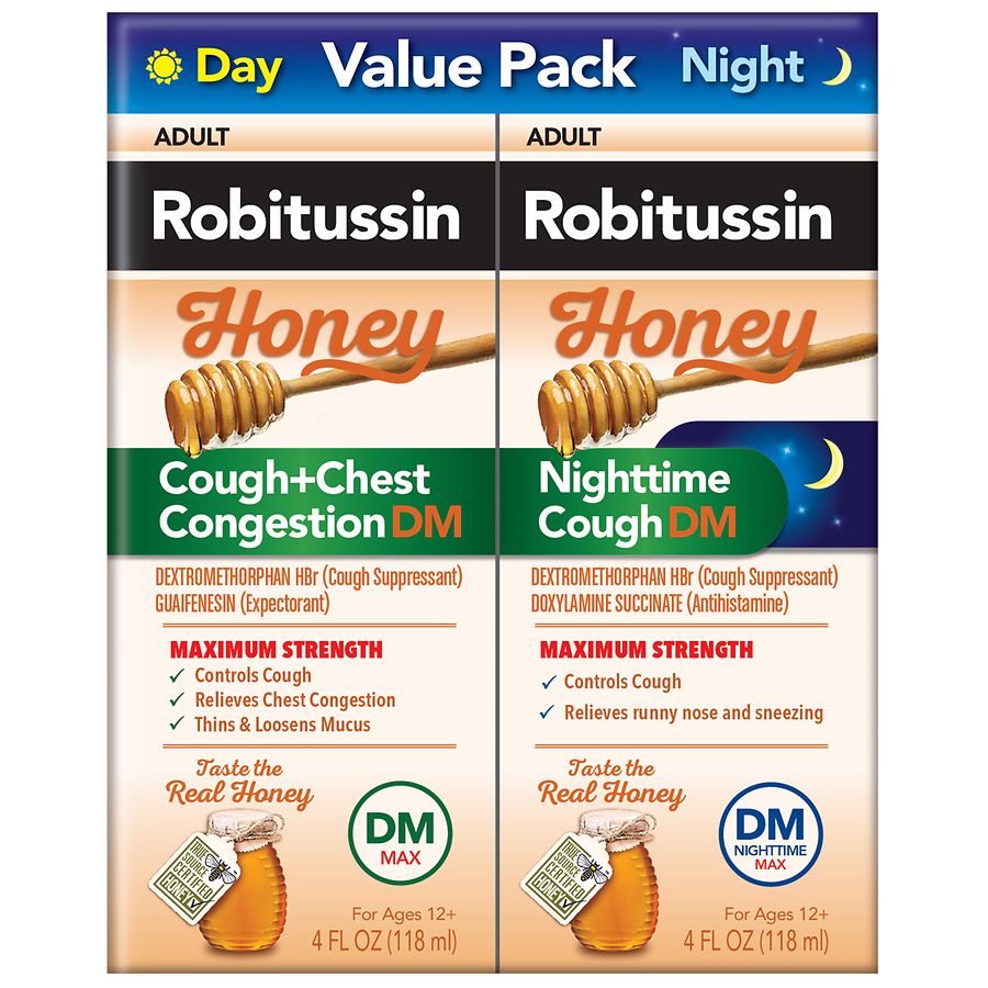 Robitussin Maximum Strength Cough + Chest Congestion DM & Nighttime ...