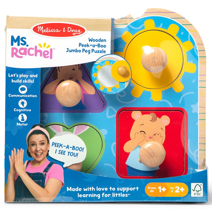 Melissa & Doug Ms. Rachel Wooden Peek-a-Boo Jumbo Peg Puzzle | Walgreens