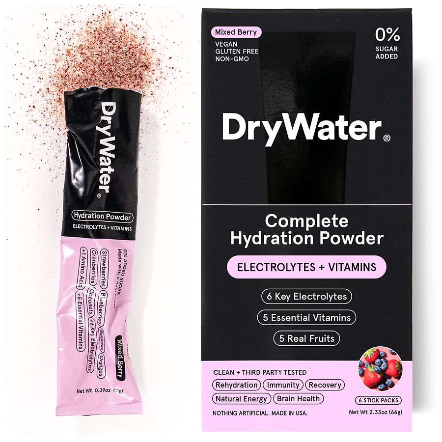 DryWater Mixed Berry Electrolytes + Vitamins Powder, No Sugar | Walgreens