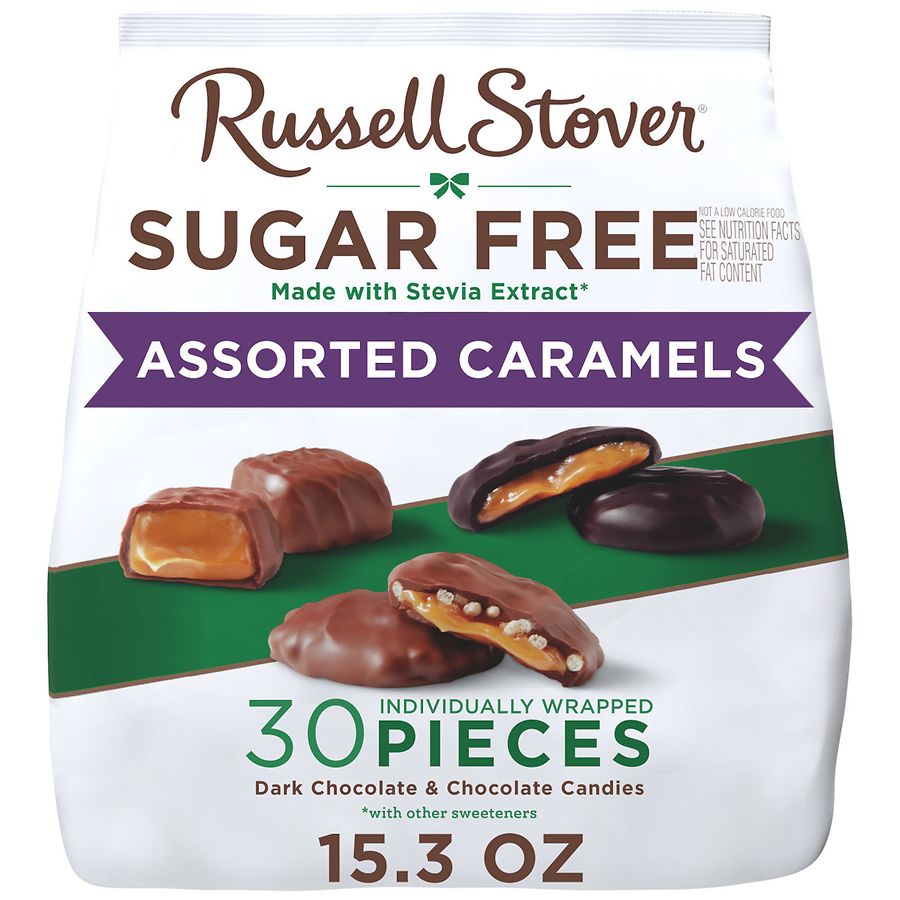 Russell Stover Sugar Free Assorted Caramels in Chocolate Candy | Walgreens