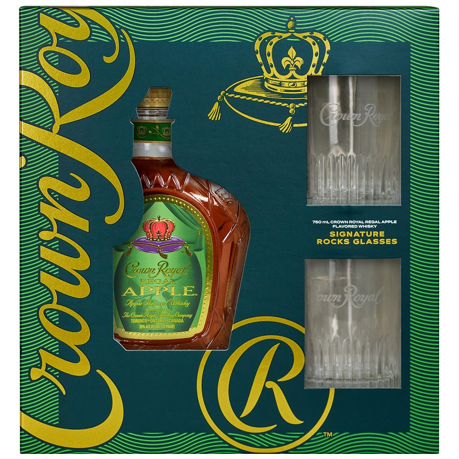 Crown Royal Regal Apple Flavored Whisky, Bottle With Two Signature ...