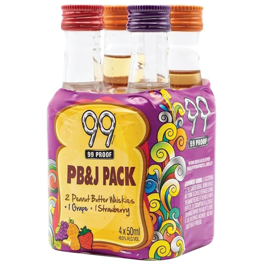 99 Brand Peanut Butter, Grape, and Strawberry Jelly Liqueur, 99 Proof ...