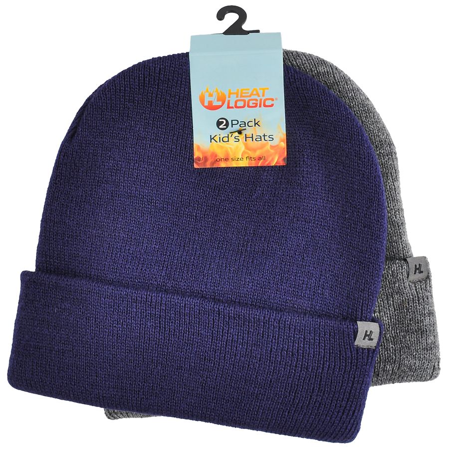Heat Logic Kid's Knit Hats Blue/Heather Grey | Walgreens