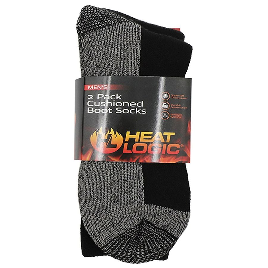 Heat Logic Cushioned Boot Socks Black | Walgreens