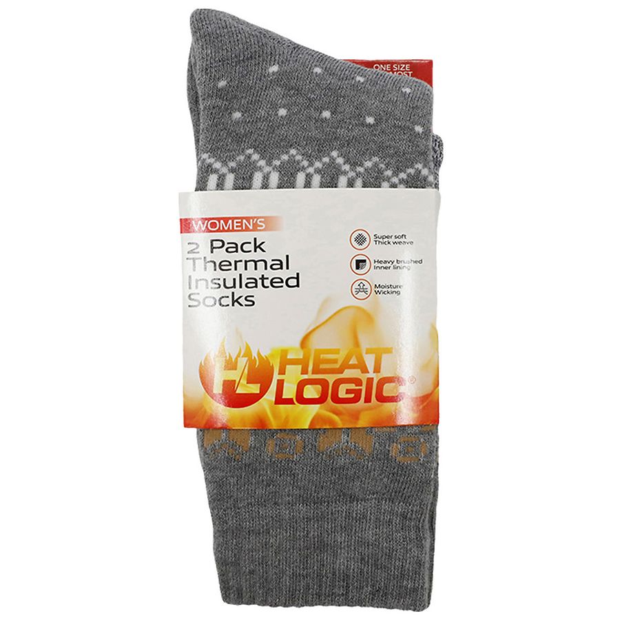 Heat Logic Thermal Insulated Socks Grey | Walgreens