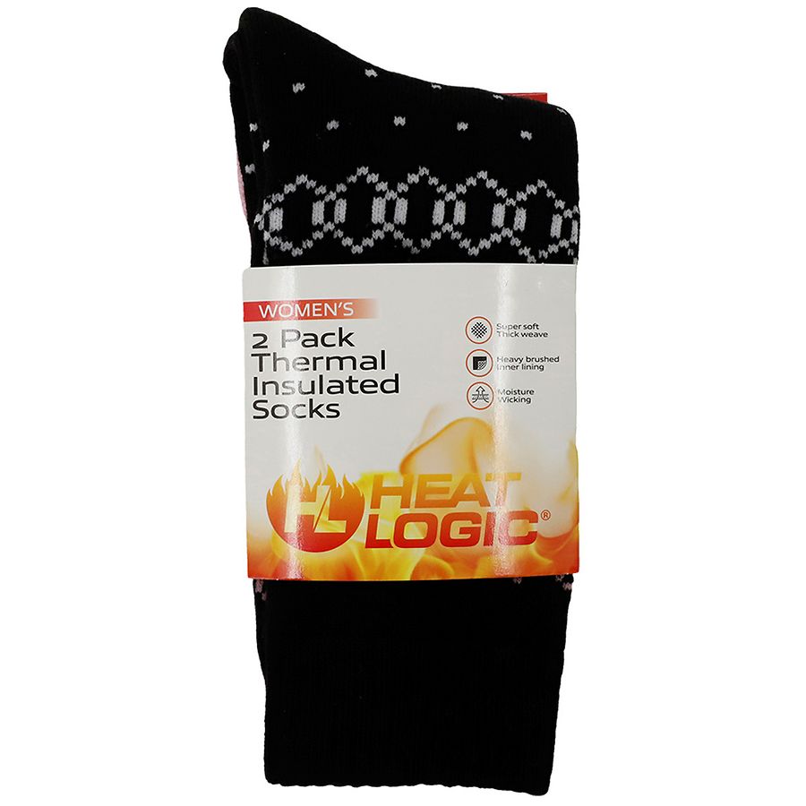 Heat Logic Thermal Insulated Socks Pink/Black | Walgreens