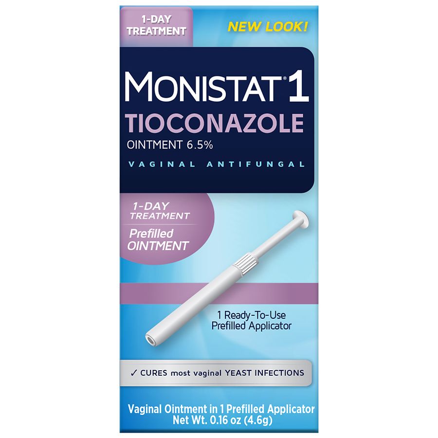 Monistat 1-Day Yeast Infection Treatment, Pre-Filled Cream Applicator ...