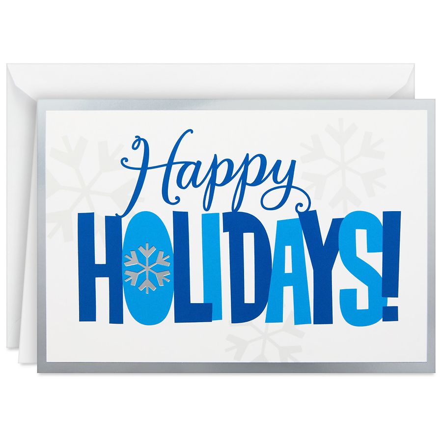 Hallmark Boxed Holiday Cards (Festive Blue Lettering) | Walgreens