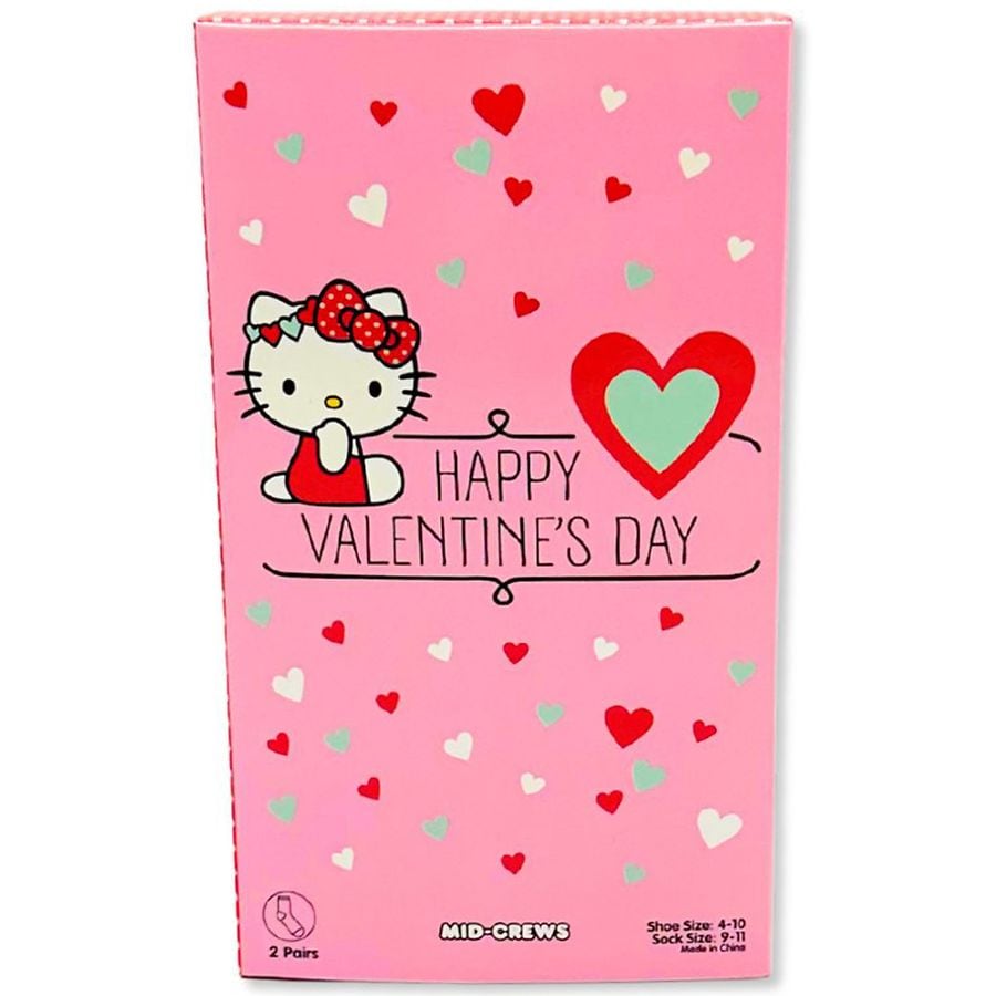 Hello Kitty Valentine's Day Greeting Card Sock Box 9-11 Pink | Walgreens