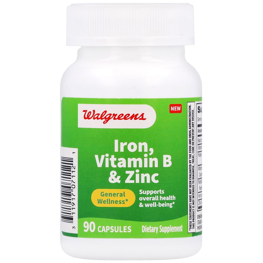 Walgreens Iron, Vitamin B & Zinc Capsules | Walgreens