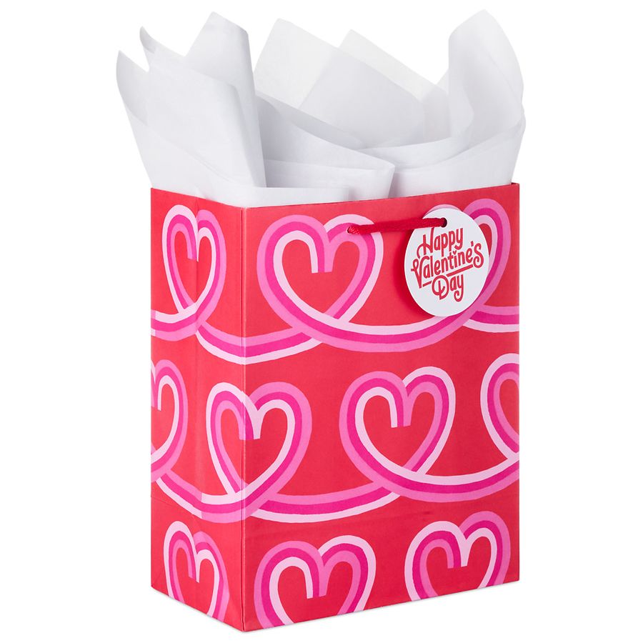 Hallmark Valentine's Day Gift Bag With Tissue Paper (Looped Hearts ...