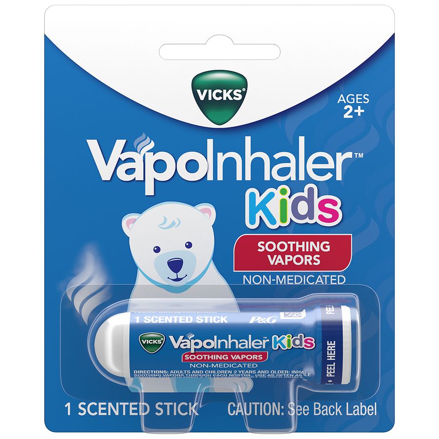 Vicks VapoInhaler Kids On-the-Go Portable Nasal Inhaler, Non-Medicated ...