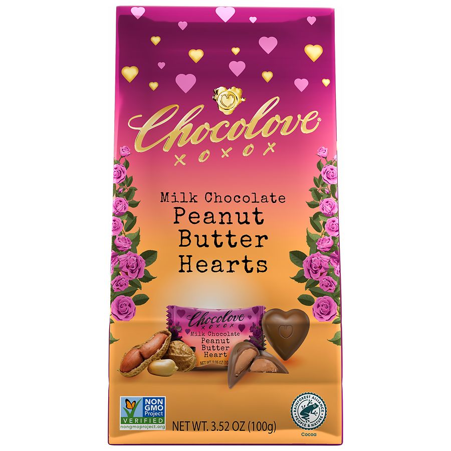 Chocolove Milk Chocolate Peanut Butter Hearts | Walgreens