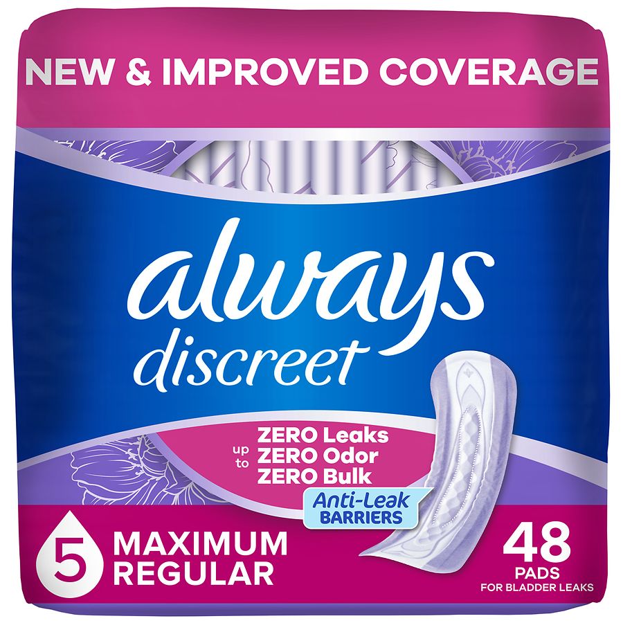 Always Discreet Incontinence & Postpartum Pads for Women Maximum ...