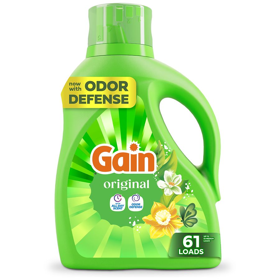 Gain Liquid Laundry Detergent, Now with Odor Defense Original, 61 Loads ...