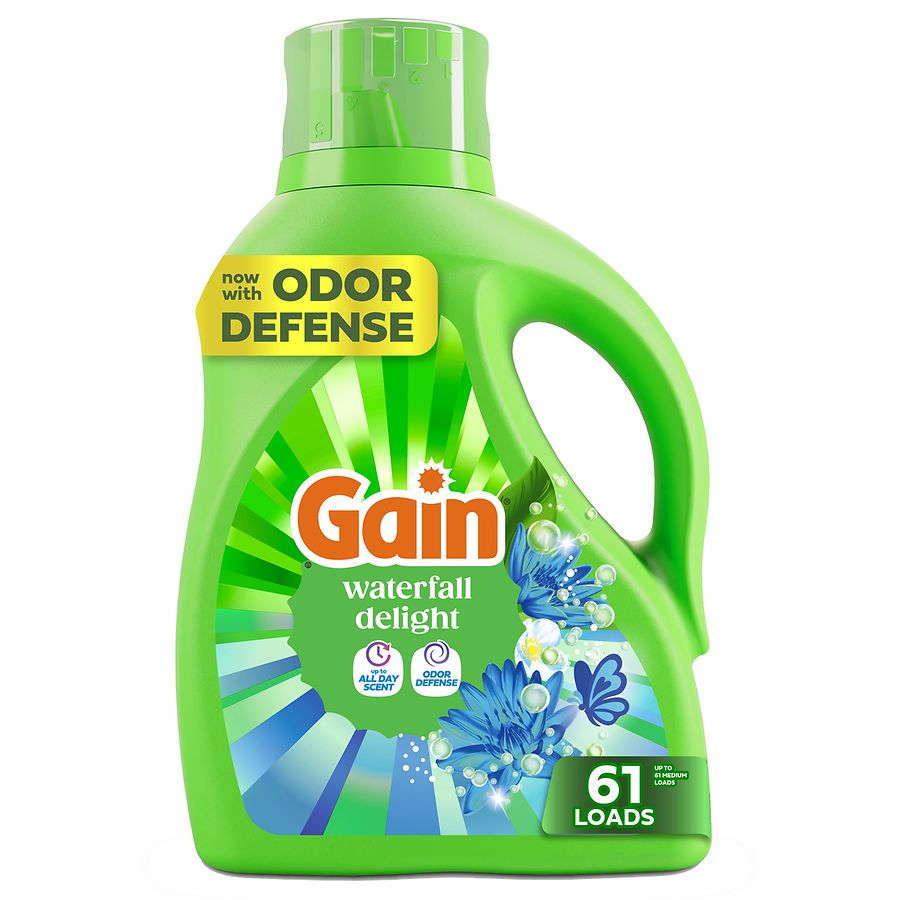 Gain Liquid Laundry Detergent, Now With Odor Defense Waterfall Delight ...