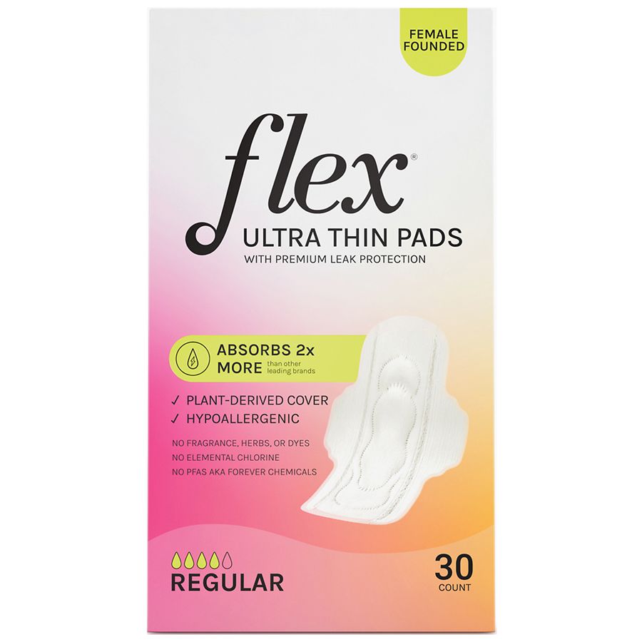 FLEX Ultra-Thin Pads with Wings Regular Absorbency | Walgreens