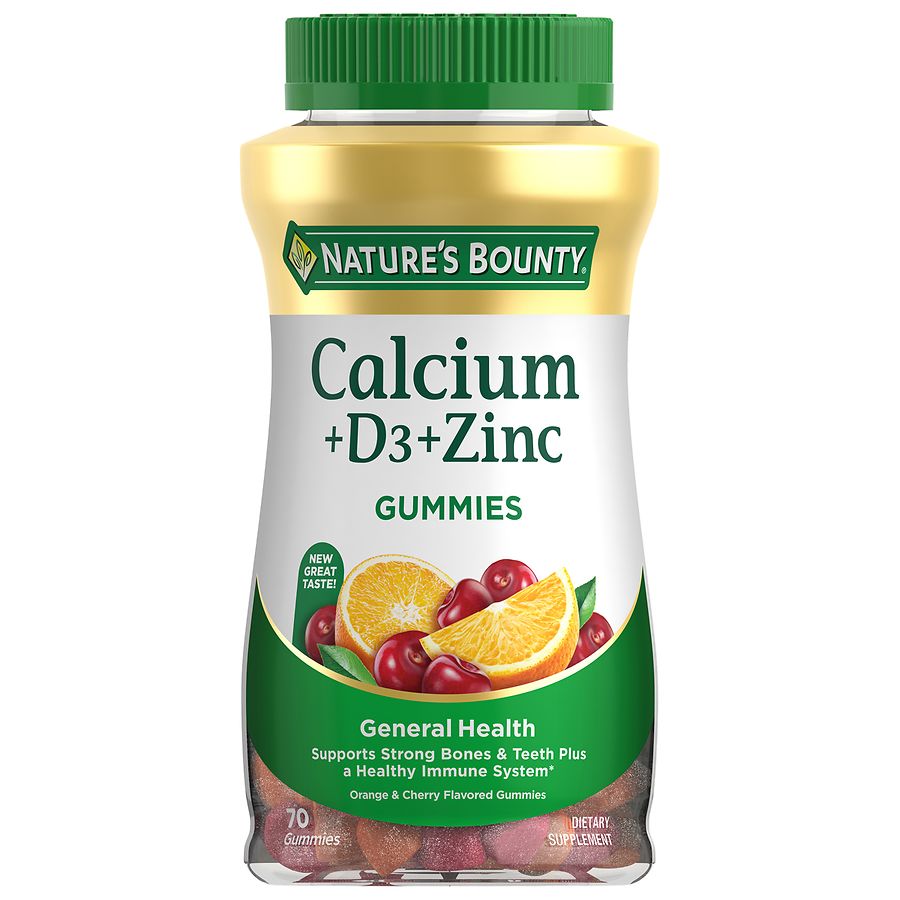 Nature's Bounty Calcium + D3 + Zinc Gummies Orange & Cherry | Walgreens