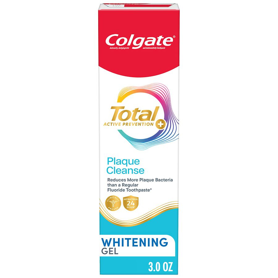 Colgate Total Active Prevention Plaque Cleanse Whitening Toothpaste Gel ...