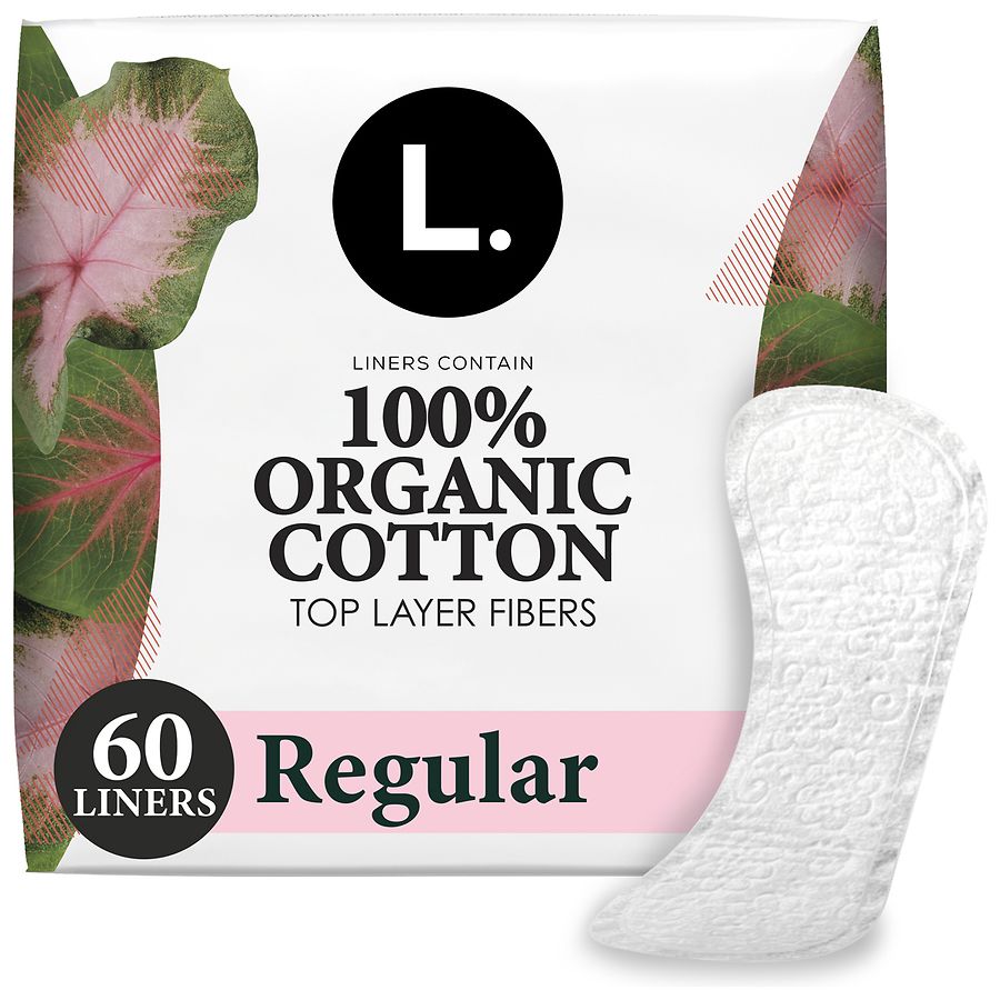 L. Liners for Women, Organic Cotton Top Layer Unscented, Regular ...