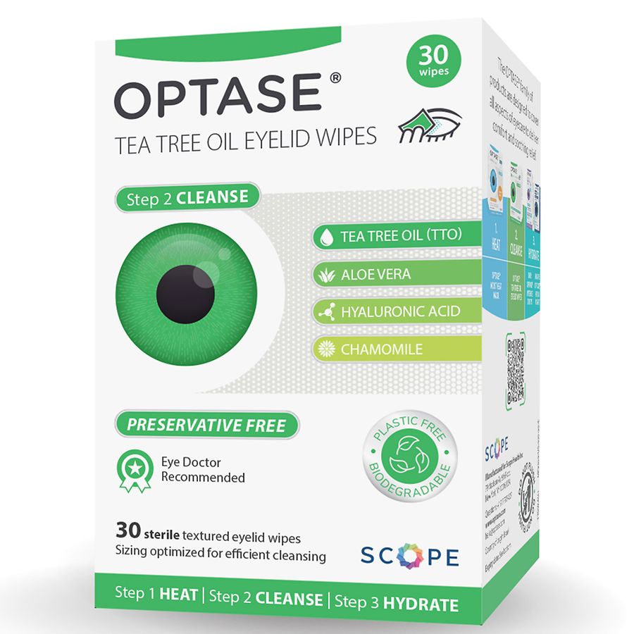 Optase Step 2 Cleanse, Tea Tree Oil Eyelid Wipes | Walgreens