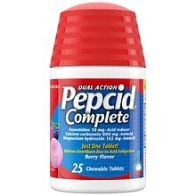 Pepcid Complete Acid Reducer + Antacid Chewable Tablets Berry | Walgreens