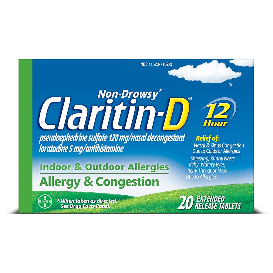 Claritin-D Extended Release Antihistamine Tablets 20 | Walgreens